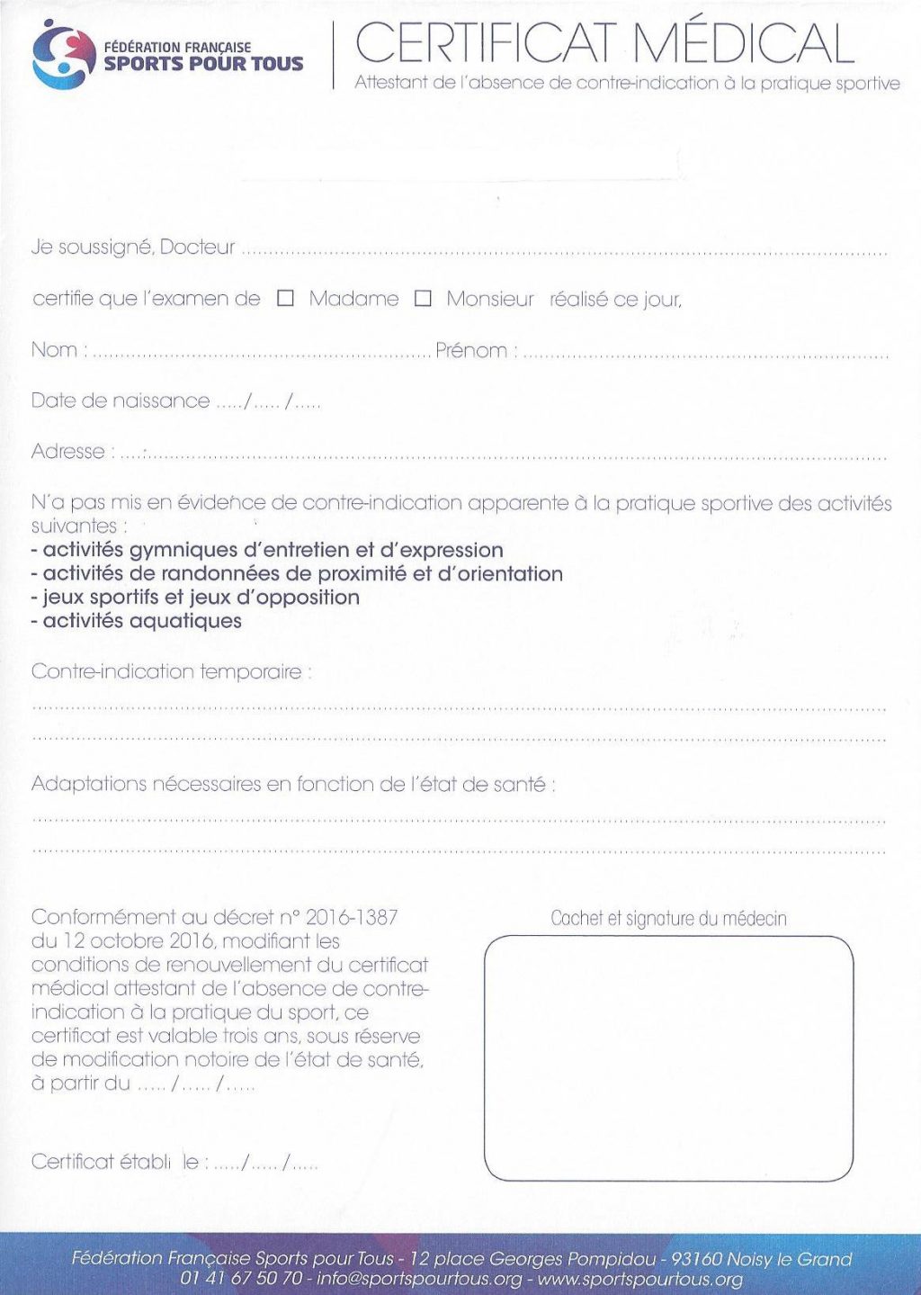Télécharger Certificat Médical – PGDTPV